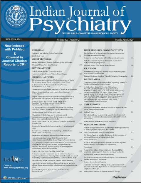 Journal | Indian Psychiatric Society